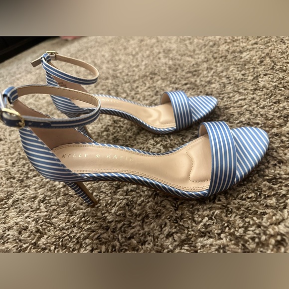 Kelly & Katie | Shoes | Kelly Katie Blue And White Striped Kirstie Heel ...